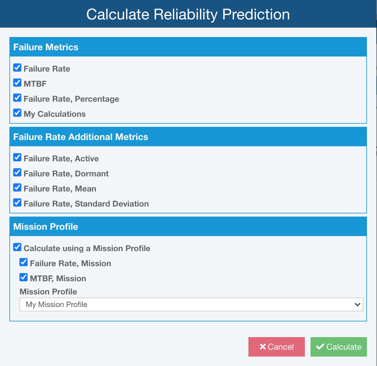 Performing Reliability Prediction Calculations Performing Reliability Prediction Calculations
